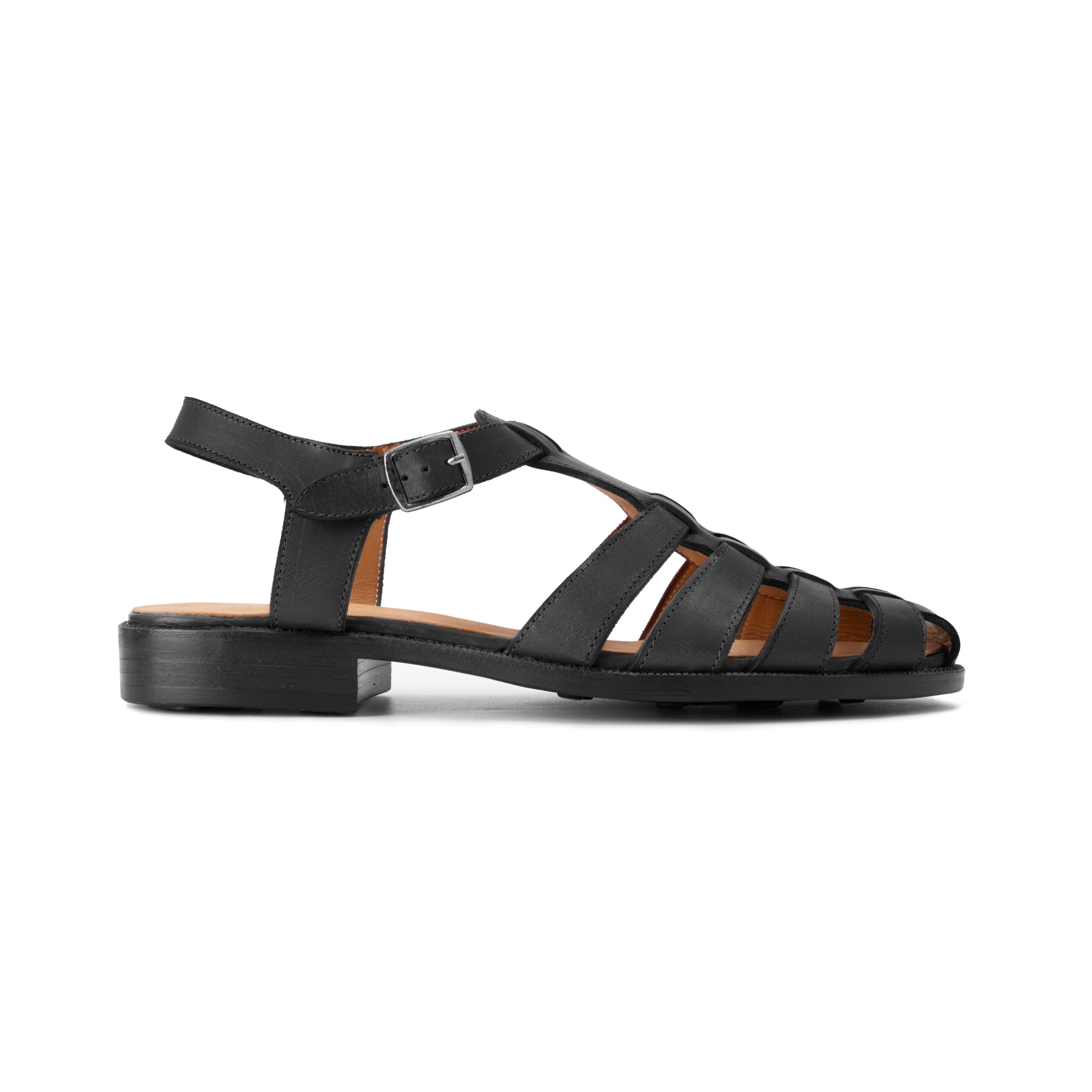 Mallorca – Fisherman Sandal – Black - L'amant Shoemaker